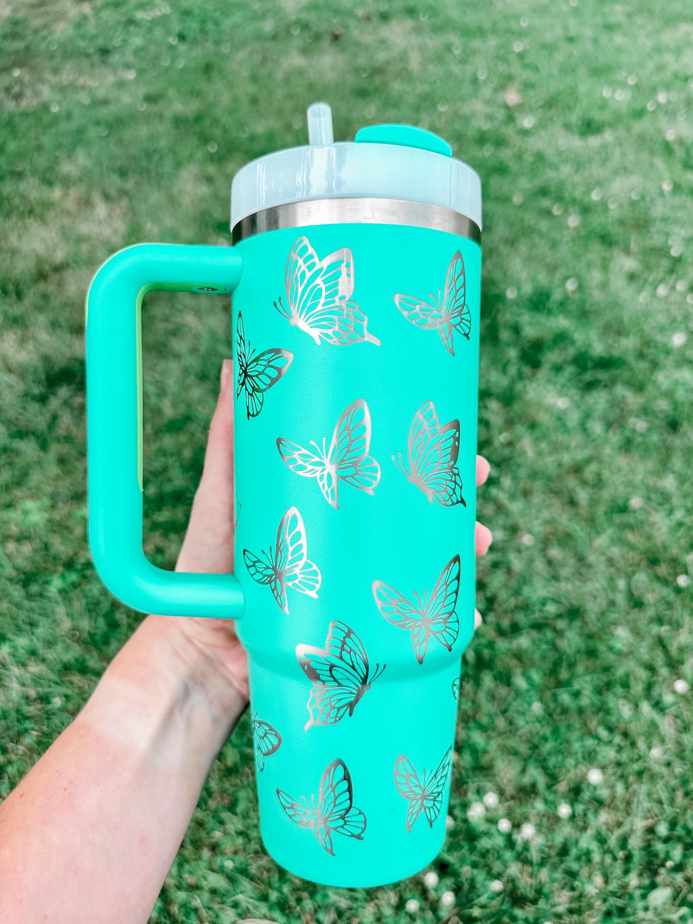 30 Oz. Stanley Tumbler, Butterfly Laser Engraved, Personalized - Etsy
