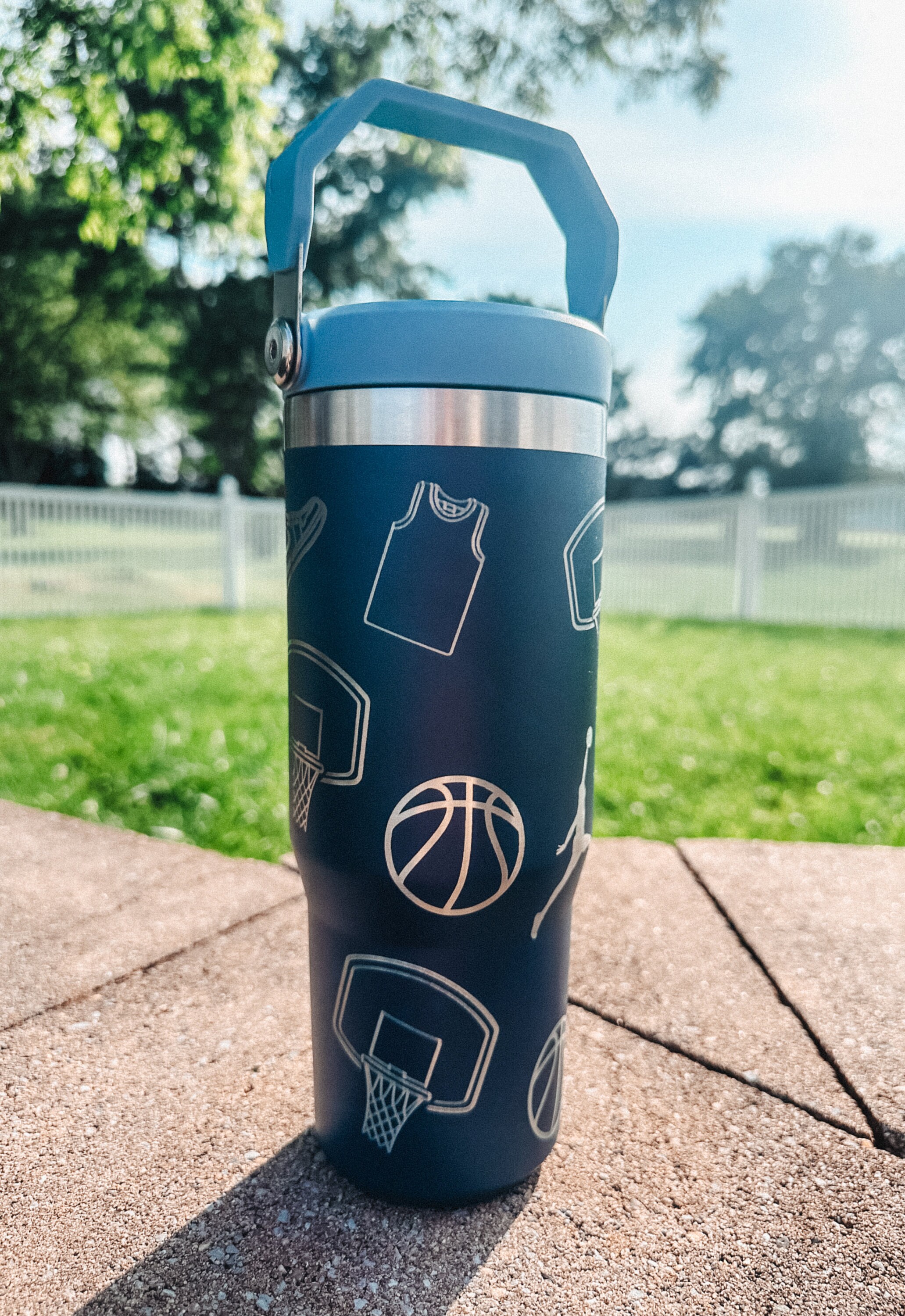 30 Oz. Kids Basketball Stanley Iceflow Flip Straw, Personalized Water ...