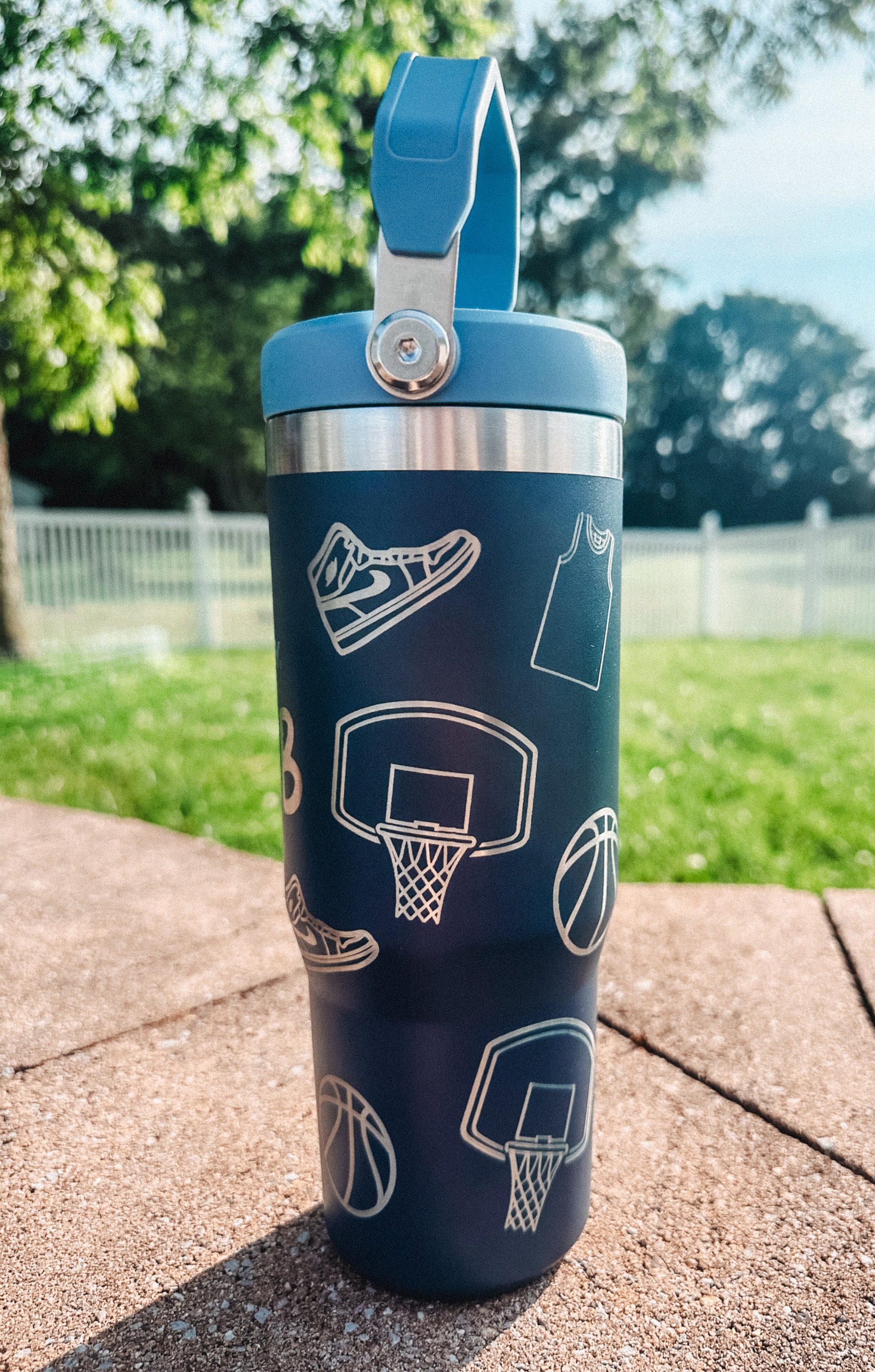 30 Oz. Kids Basketball Stanley Iceflow Flip Straw, Personalized Water ...