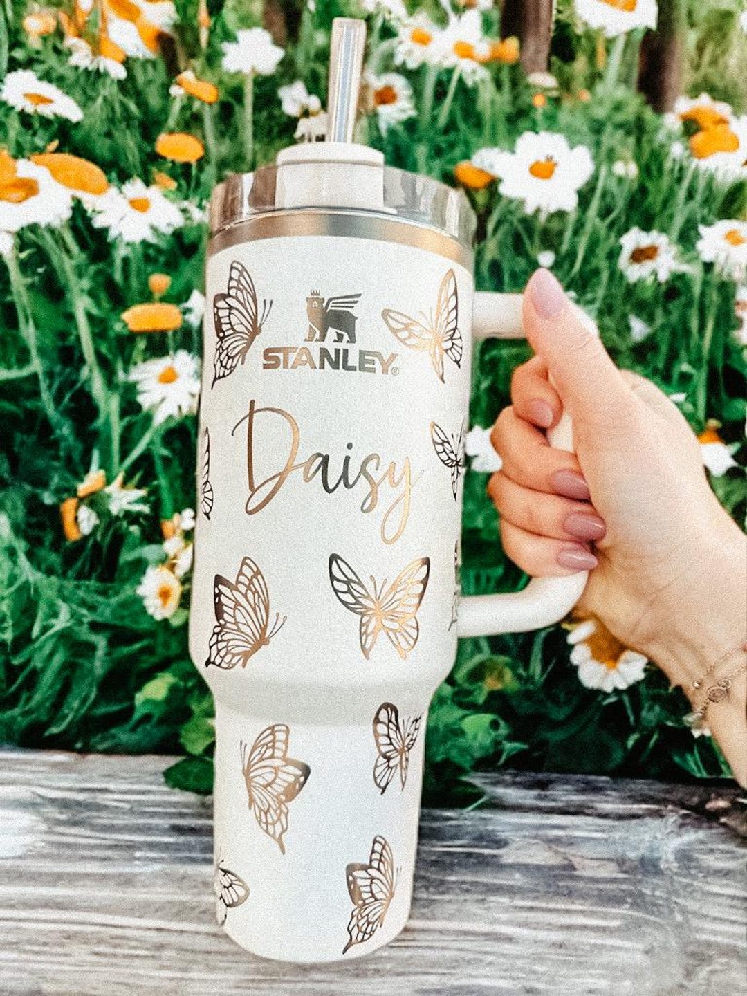 40 Oz. Stanley Tumbler, Butterfly Laser Engraved, Personalized - Etsy