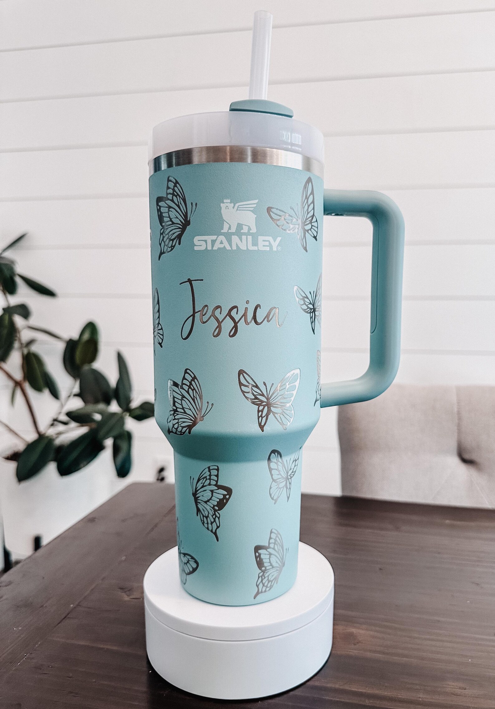 40 Oz. Stanley Tumbler, Butterfly Laser Engraved, Personalized - Etsy