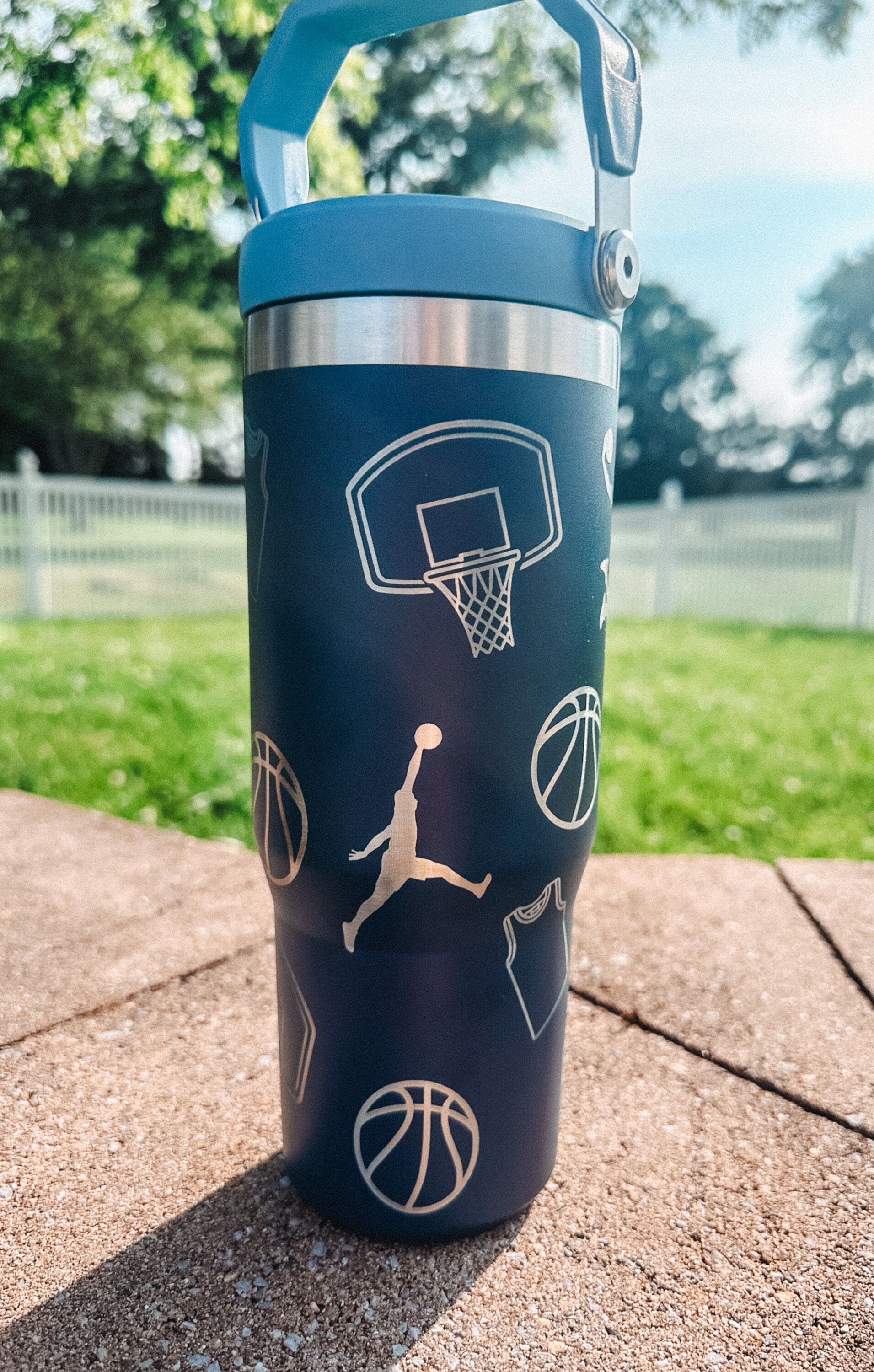 30 Oz. Kids Basketball Stanley Iceflow Flip Straw, Personalized Water ...