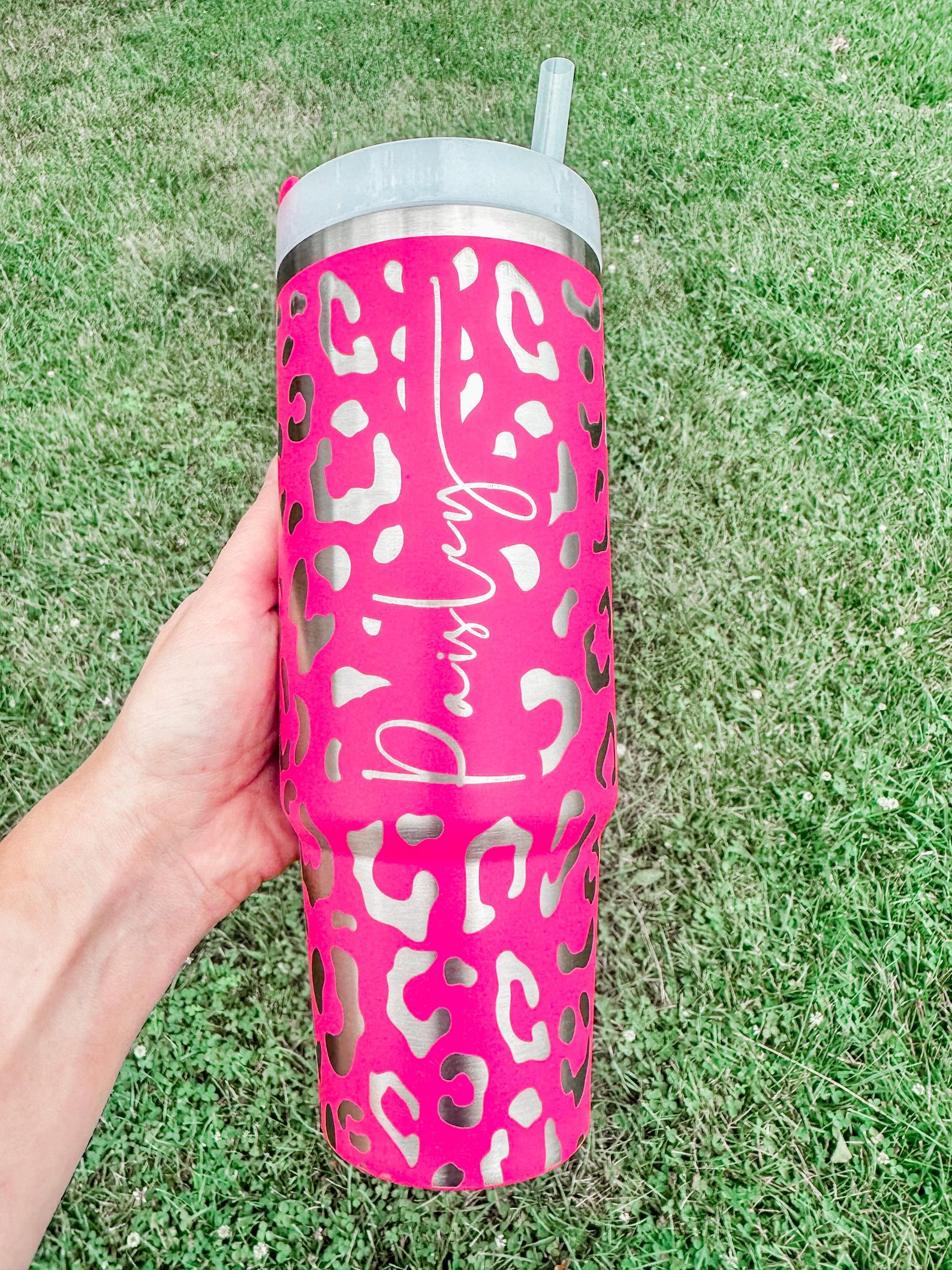 30 Oz. Stanley Tumbler, Leopard Print Laser Engraved, Personalized - Etsy