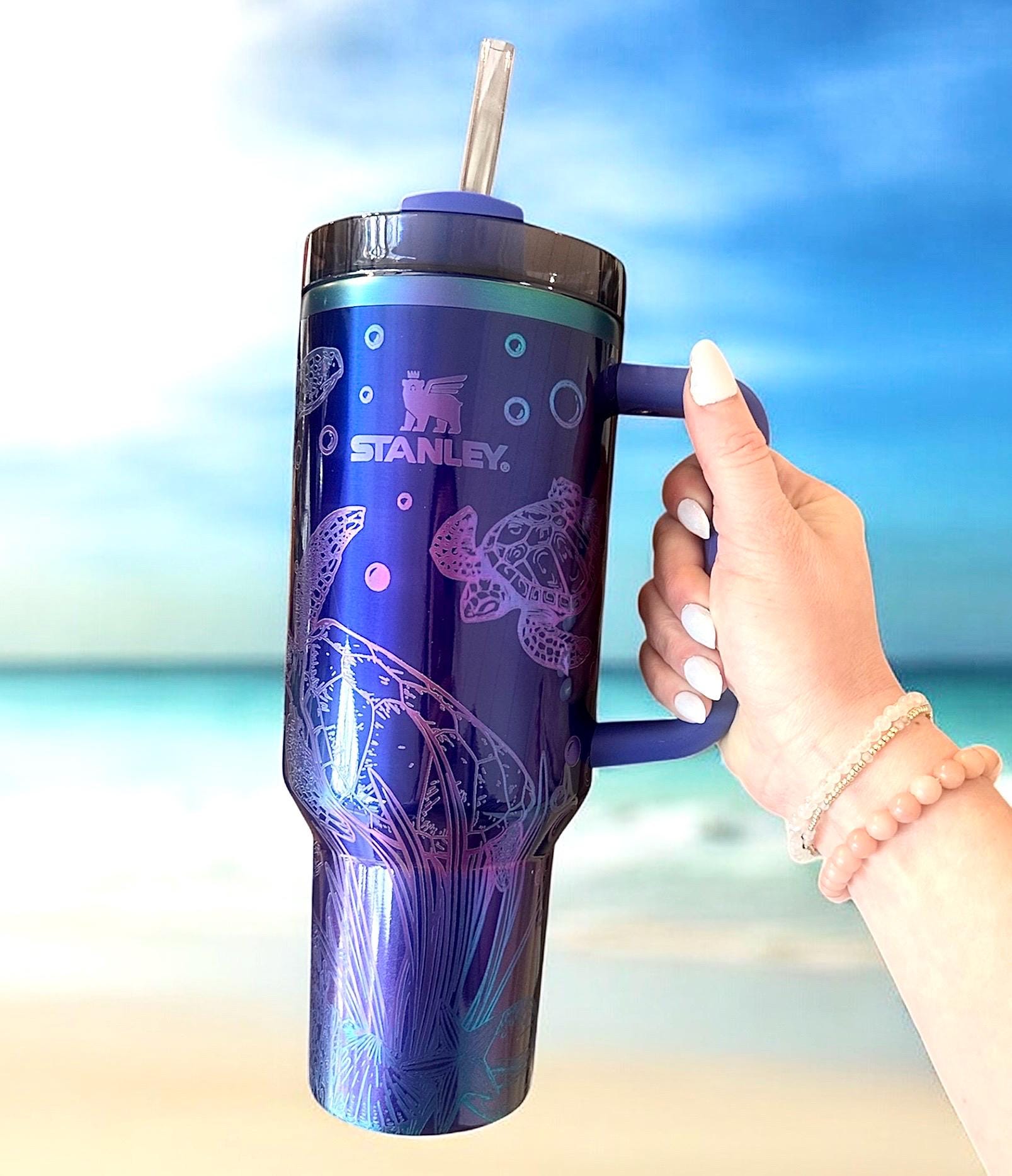 40 Oz. Sea Turtle Stanley, Laser Engraved Tumbler - Etsy