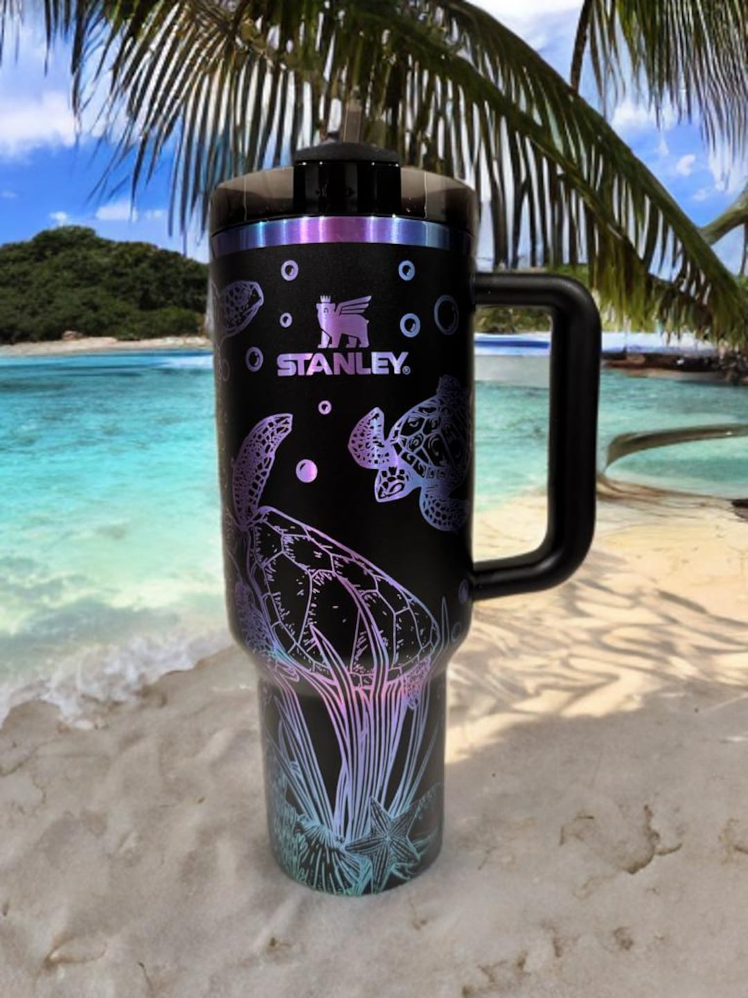 40 Oz. Sea Turtle Stanley, Laser Engraved Tumbler - Etsy