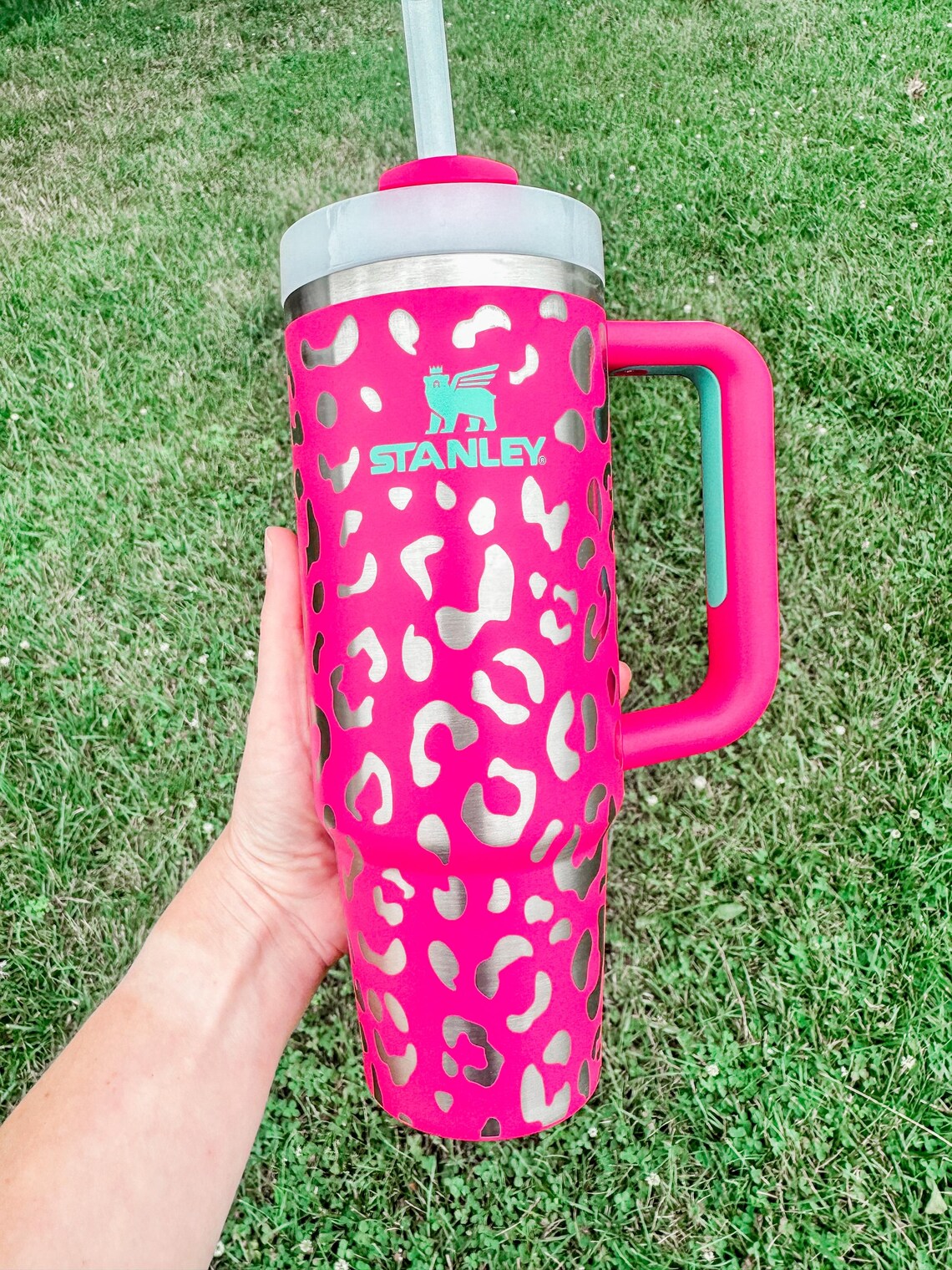 30 Oz. Stanley Tumbler, Leopard Print Laser Engraved, Personalized - Etsy