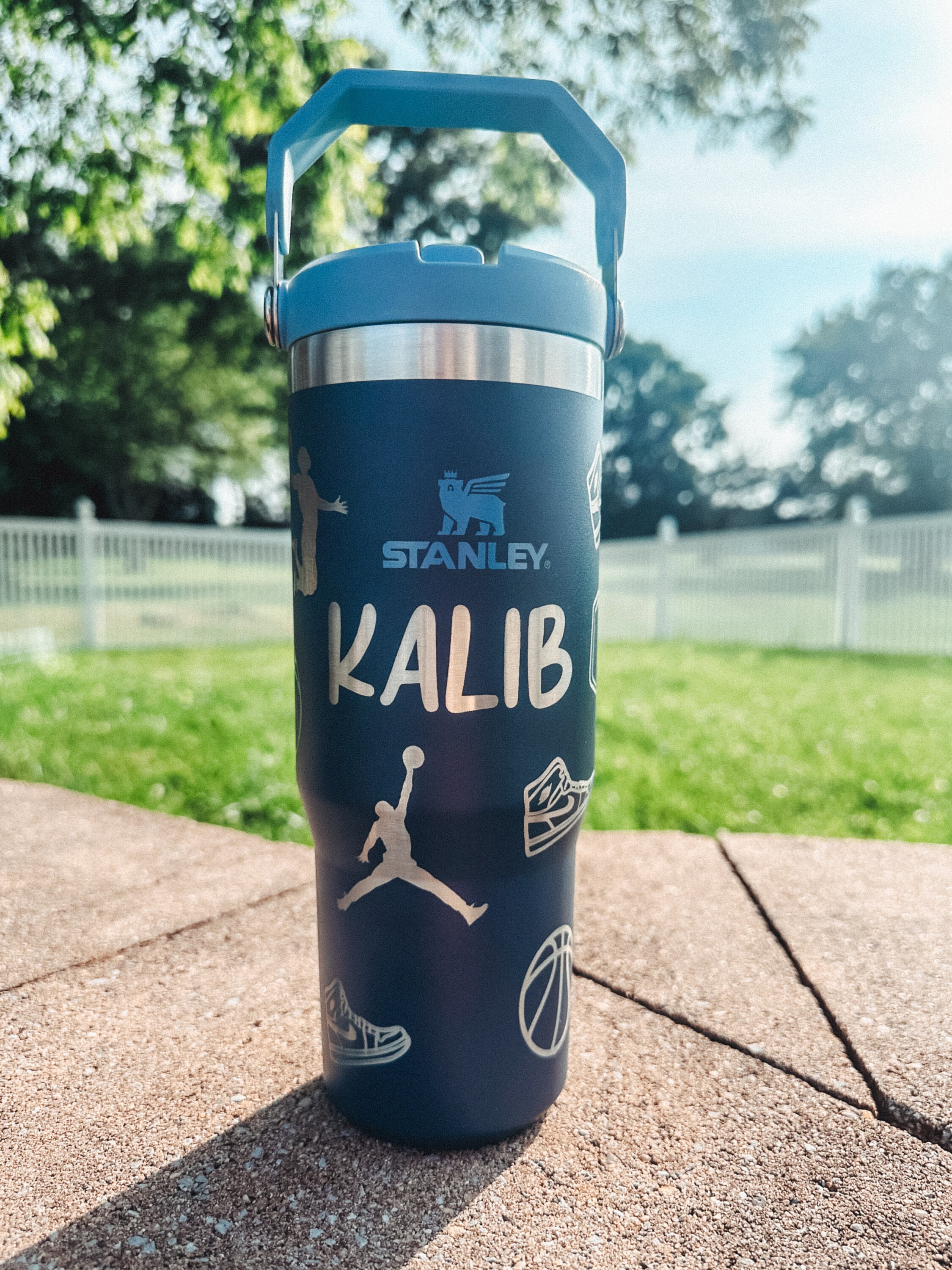 30 Oz. Kids Basketball Stanley Iceflow Flip Straw, Personalized Water ...