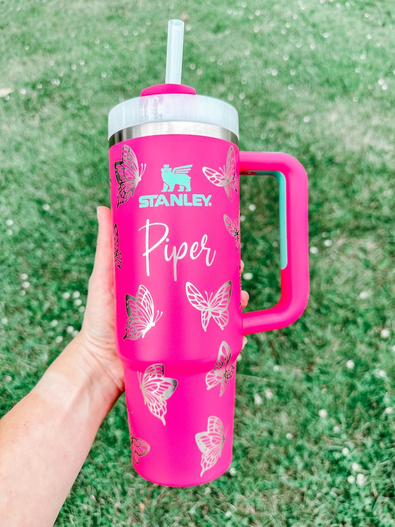 30 Oz. Stanley Tumbler, Butterfly Laser Engraved, Personalized - Etsy