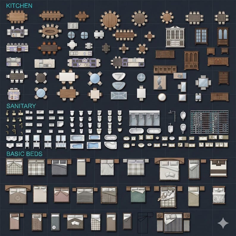 Dynamic Autocad Block Library (digital Download) - Etsy