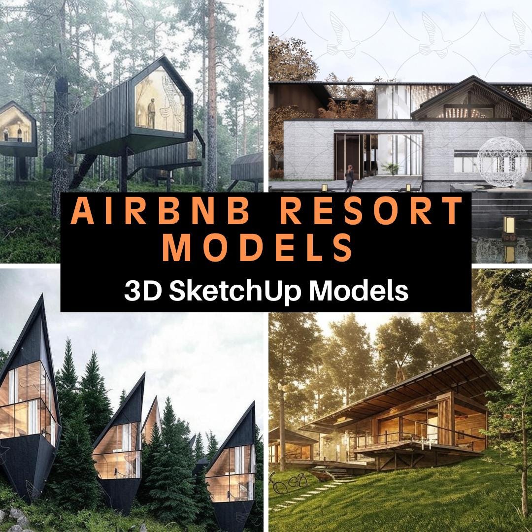 Airbnb & Resort 3D Sketchup Models: Architectural Design Bundle ...