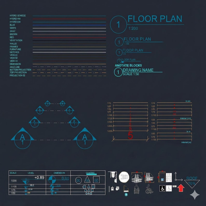 Dynamic Autocad Block Library (digital Download) - Etsy