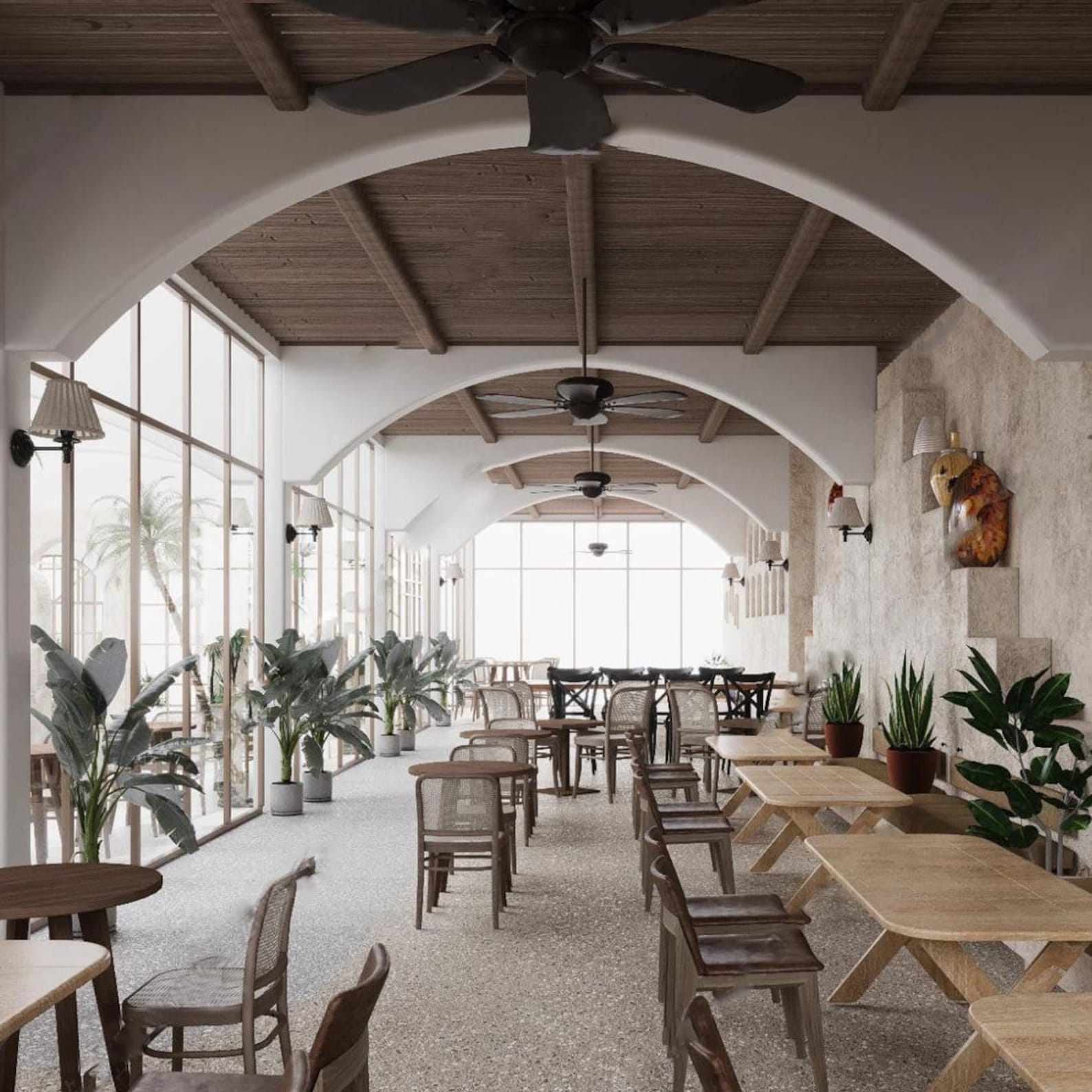 Modern Cafe 3D Sketchup Models: Restaurant Interior Design (digital ...