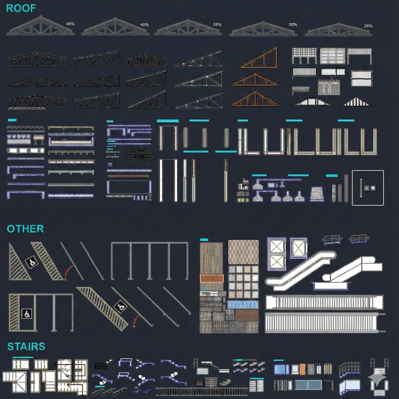 Dynamic Autocad Block Library (digital Download) - Etsy