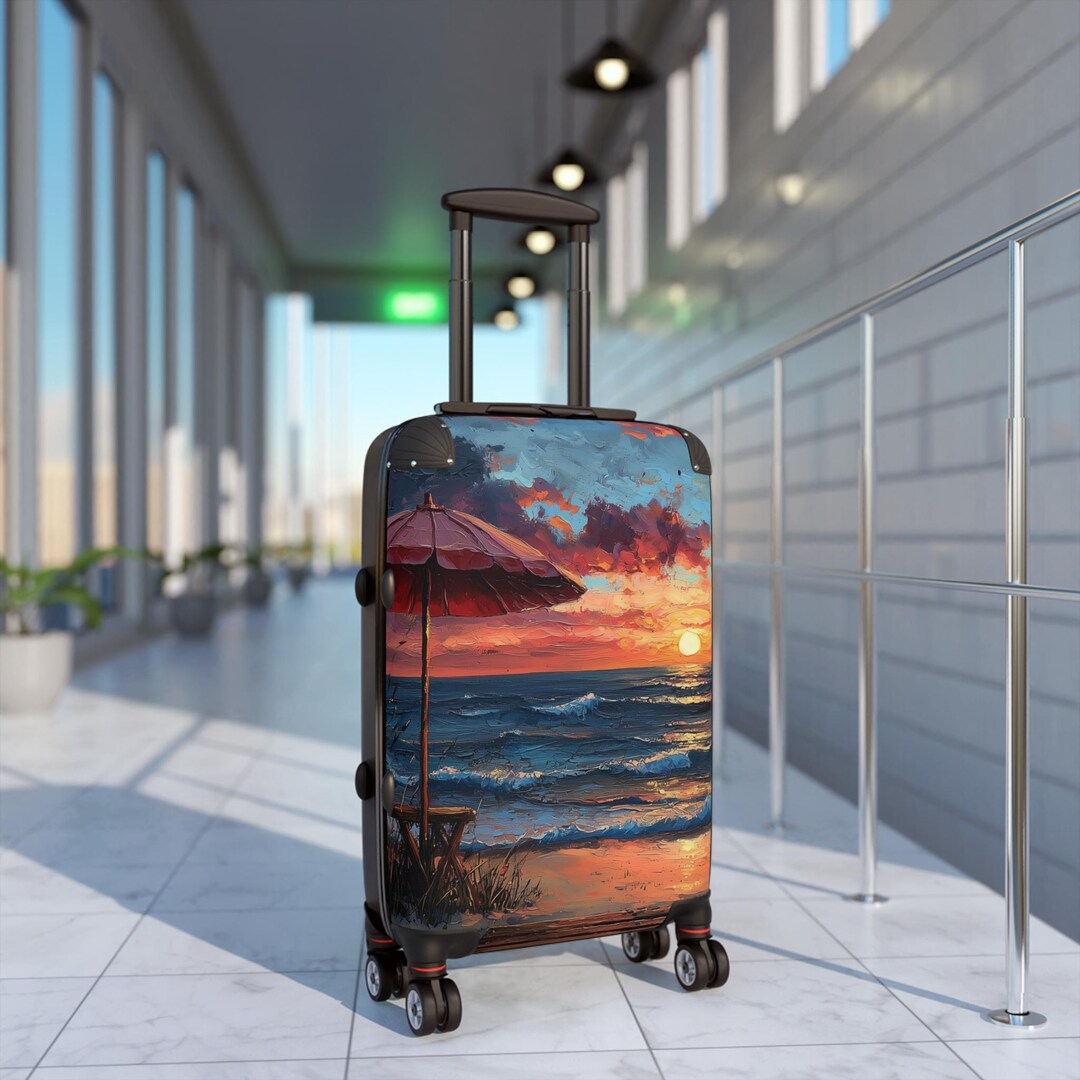 Tropical Beach Suitcase - Sunset Travel Luggage, Vacation Accessories ...