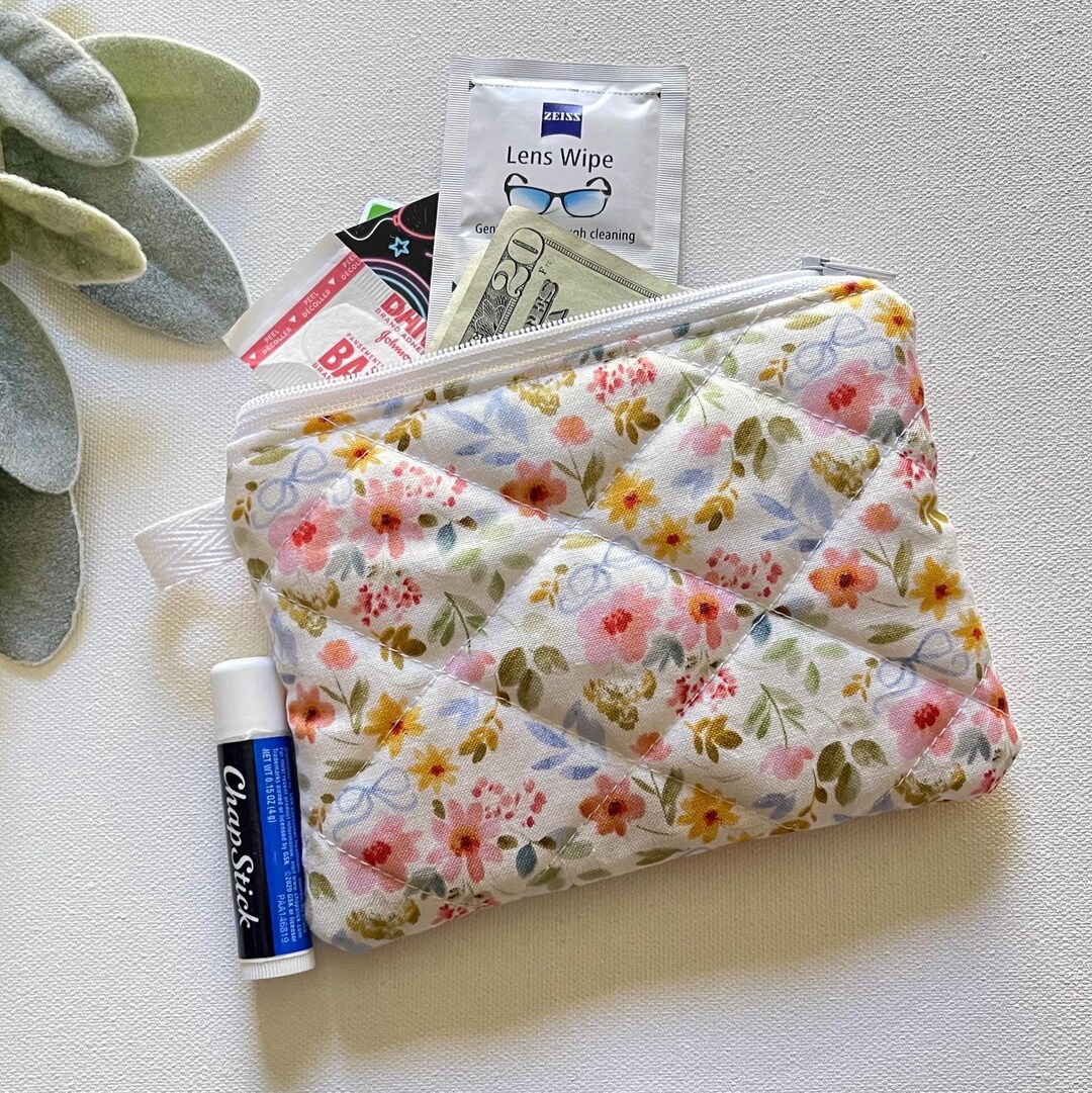 Quilted Wrist Keychain Wallet, Flat Card Case, Zip Keychain Coin Purse ...