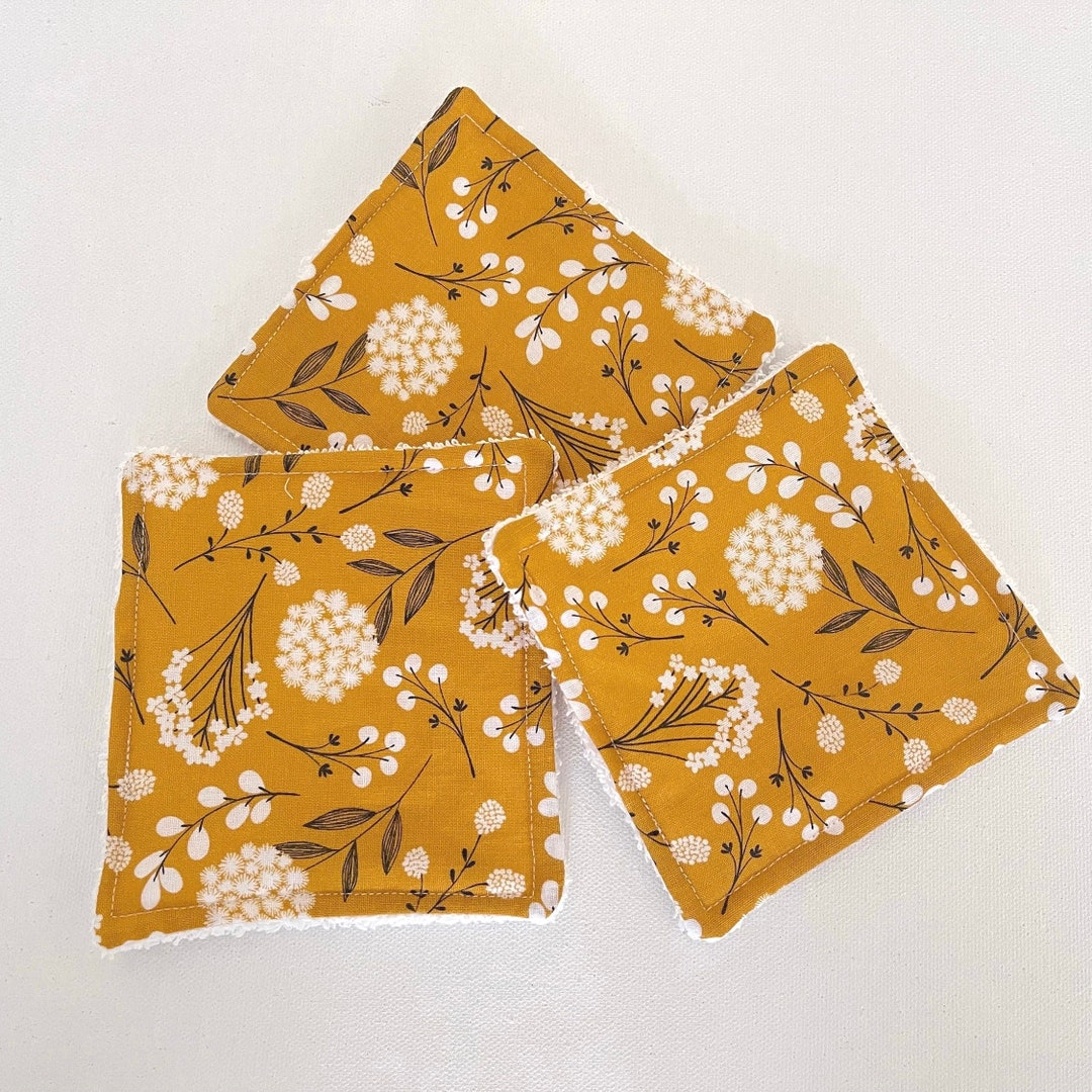 Mustard Yellow Makeup Remover Square Wash Cloths, Cotton/terrycloth ...