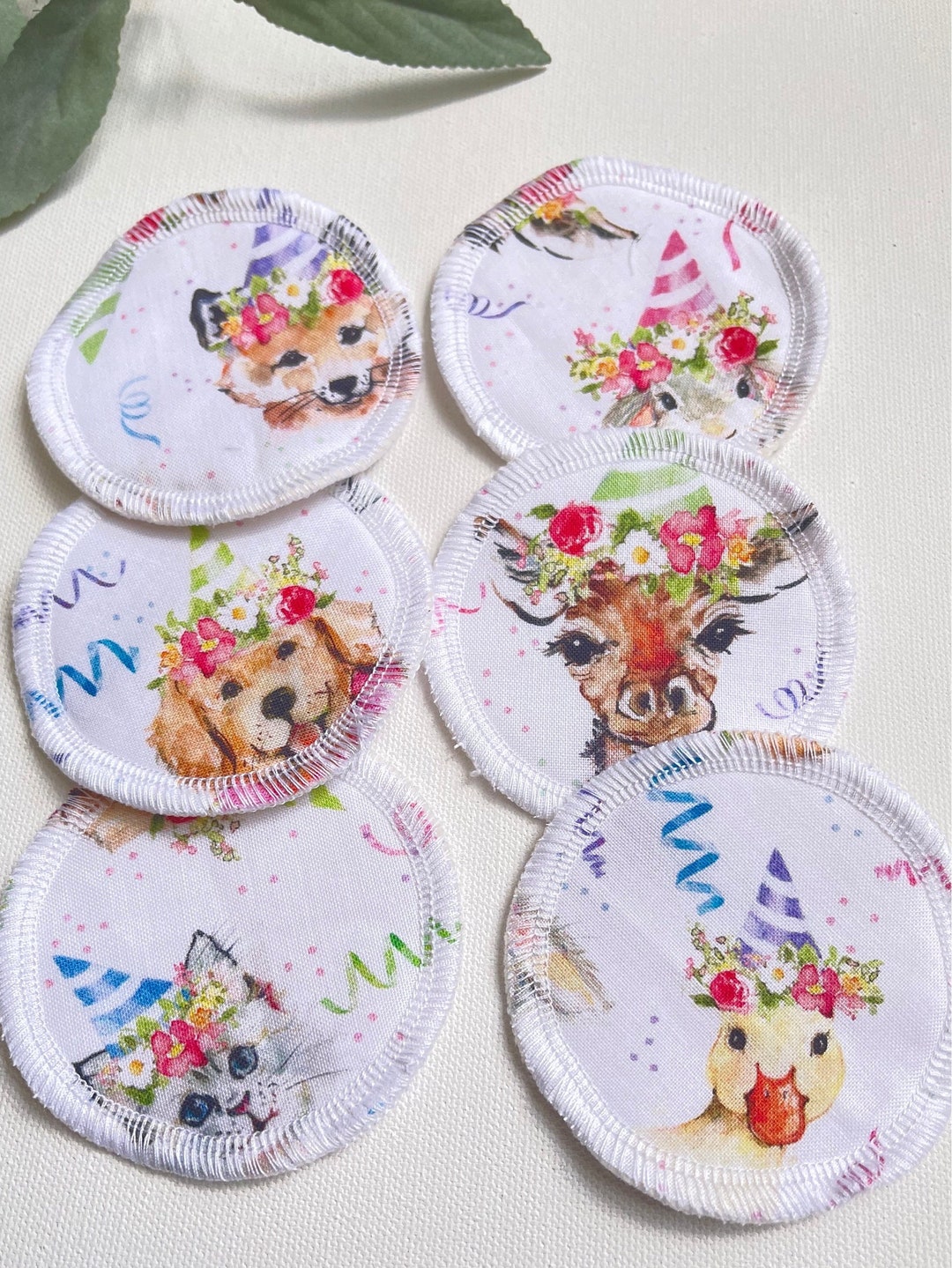 Party Animals Cotton Face Rounds, Eye Makeup Remover Pads, Reusable ...