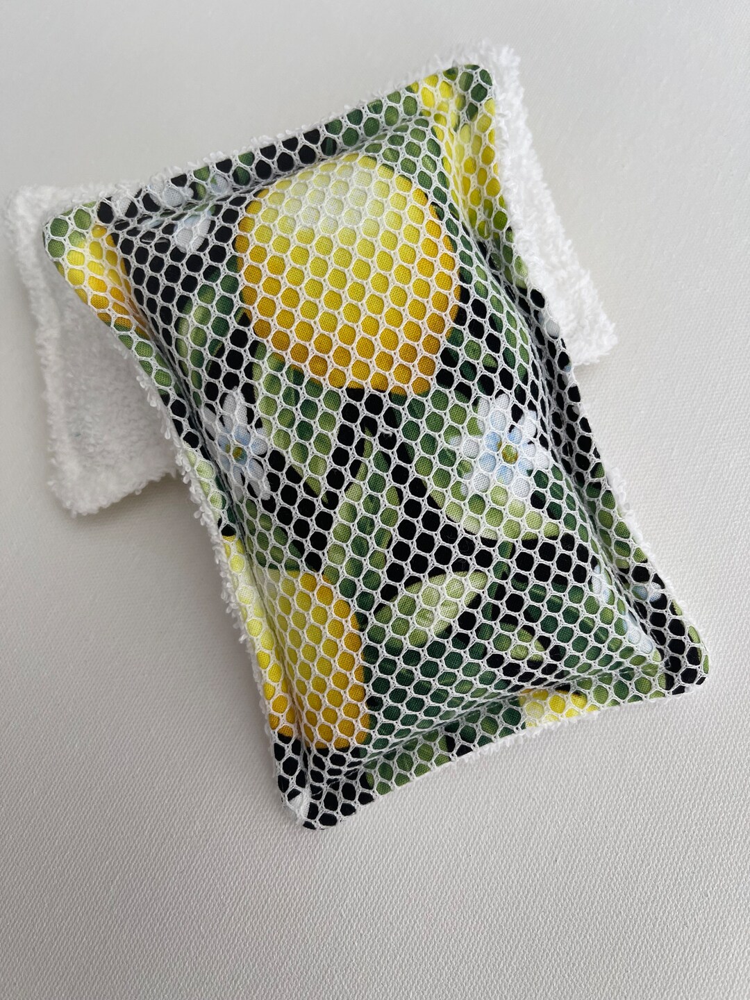 Reusable NON Sponges, COTTON Fabric Top, Kitchen or Bath Scrubber ...