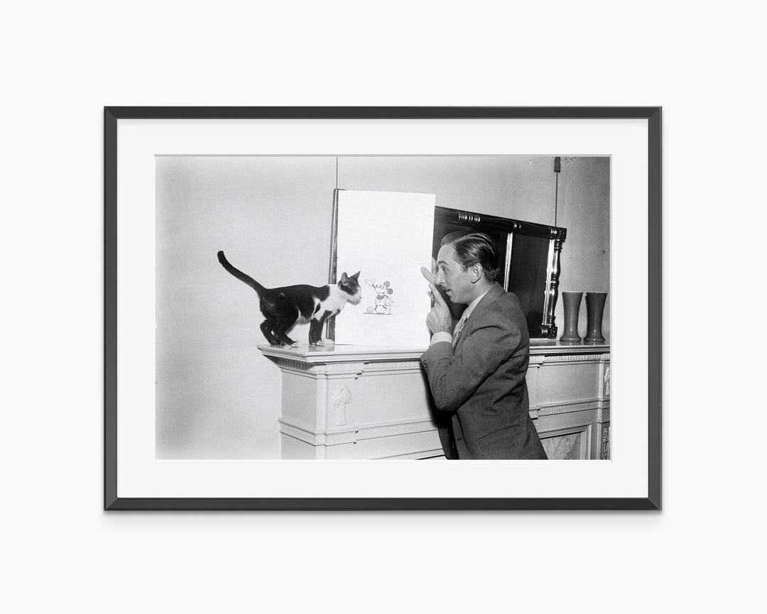 Cat and Mouse 1931, Benjamin Yeager Artwork, Vintage Cat Photo, Black ...