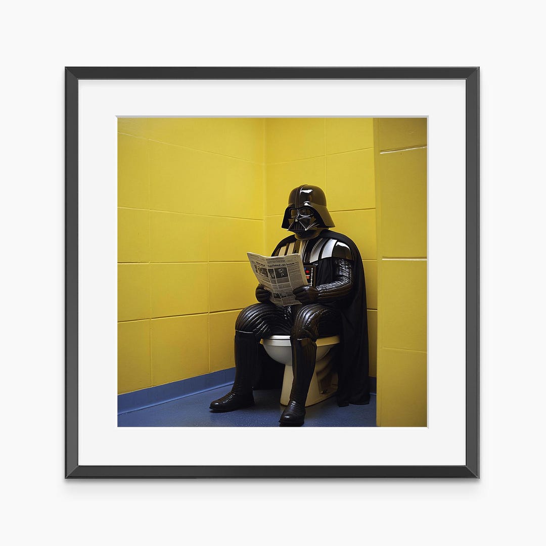 Darth Vader on Toilet, Photography Prints, Star Wars Poster, Darth Vader Wall Art, Funny Poster ...