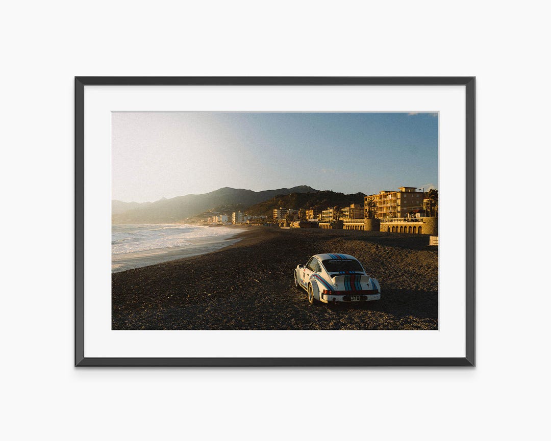 Porsche on Beach, Vintage Car Poster, Porsche Photo Print, Retro ...