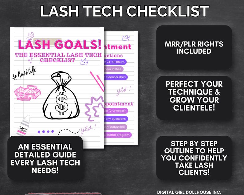 Ultimate Lash Tech Checklist: Essential Guide for Perfect Eyelash Extensions MRR PLR Rights - Etsy