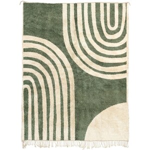 Modern Sage Green & Cream Abstract Arch Area Rug | Soft Geometric ...