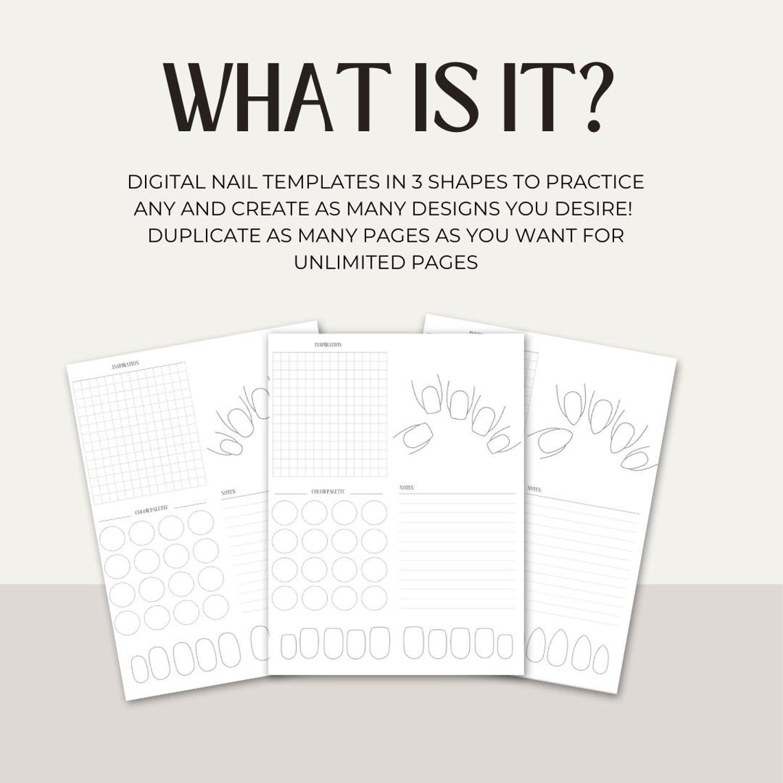 Nail Art Planner, Nail Design Template, Digital Nail Art Planner, Nail ...