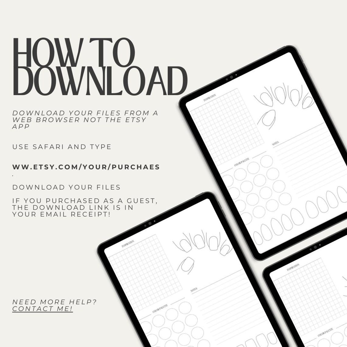 Nail Art Planner, Nail Design Template, Digital Nail Art Planner, Nail ...