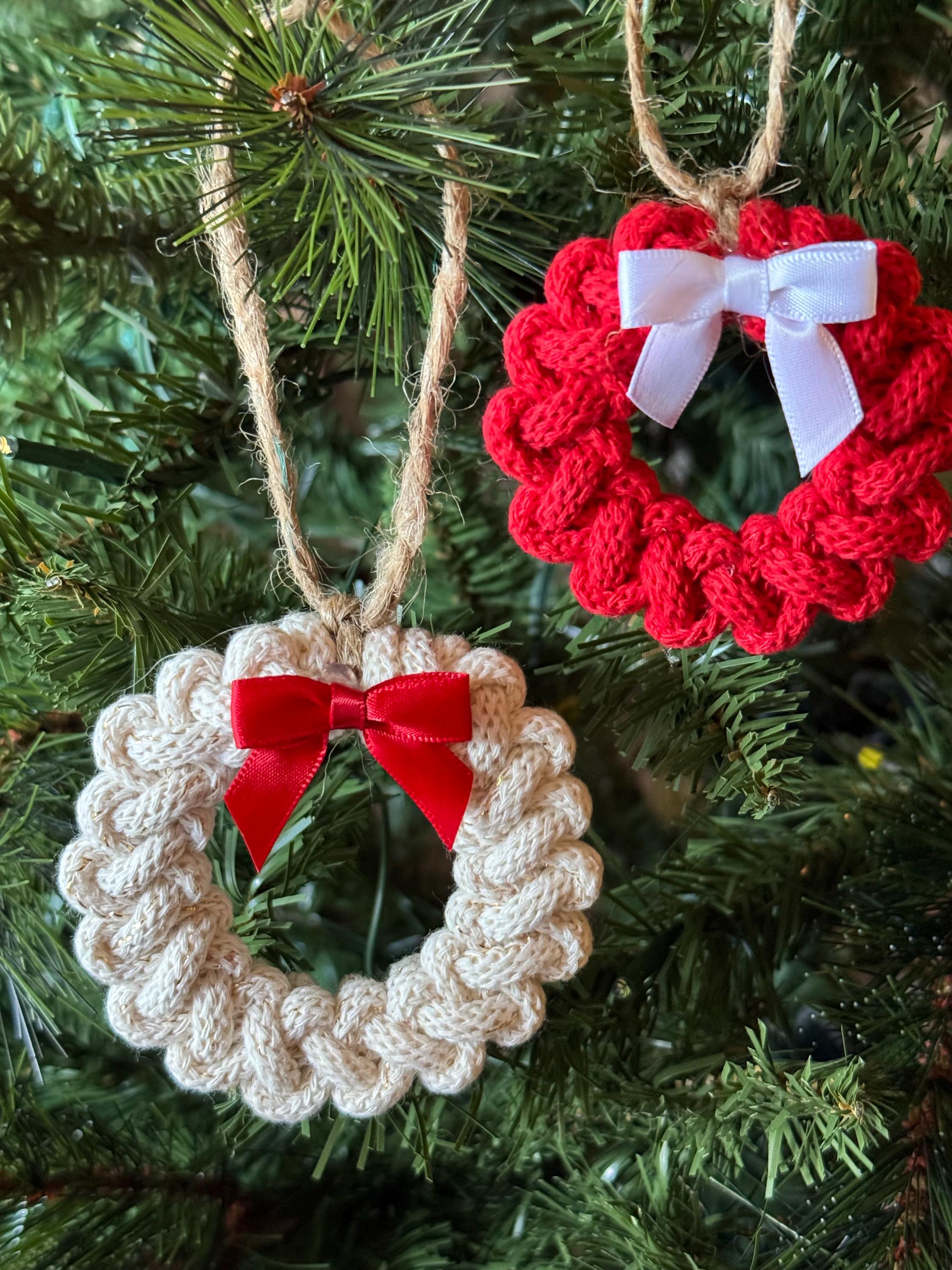 Set of 3 Macrame Wreath Ornaments Handmade Christmas Ornaments - Etsy