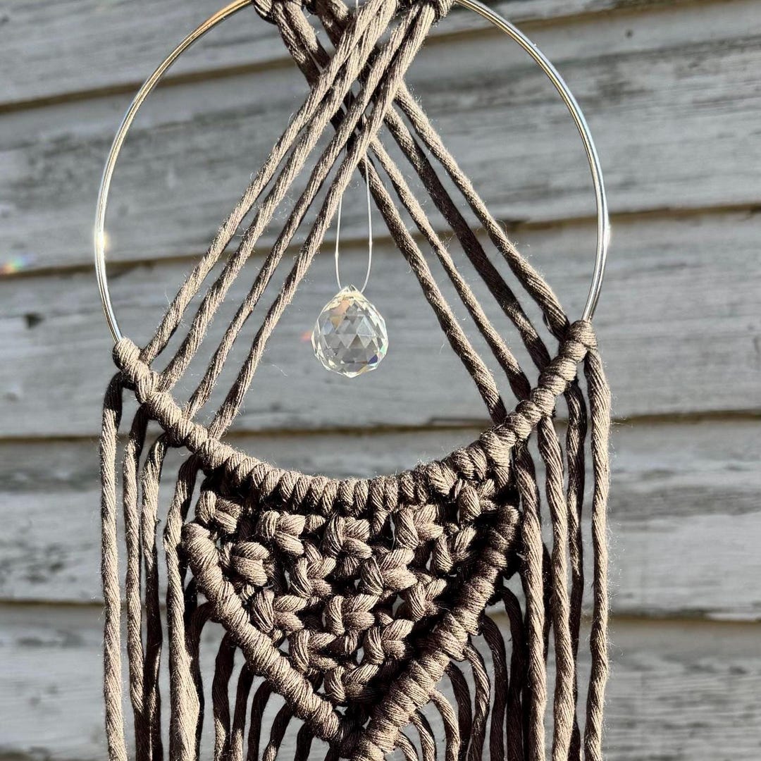 Handmade Macrame Sun Catcher - Boho Wall Hanging - Unique Dream Catcher ...