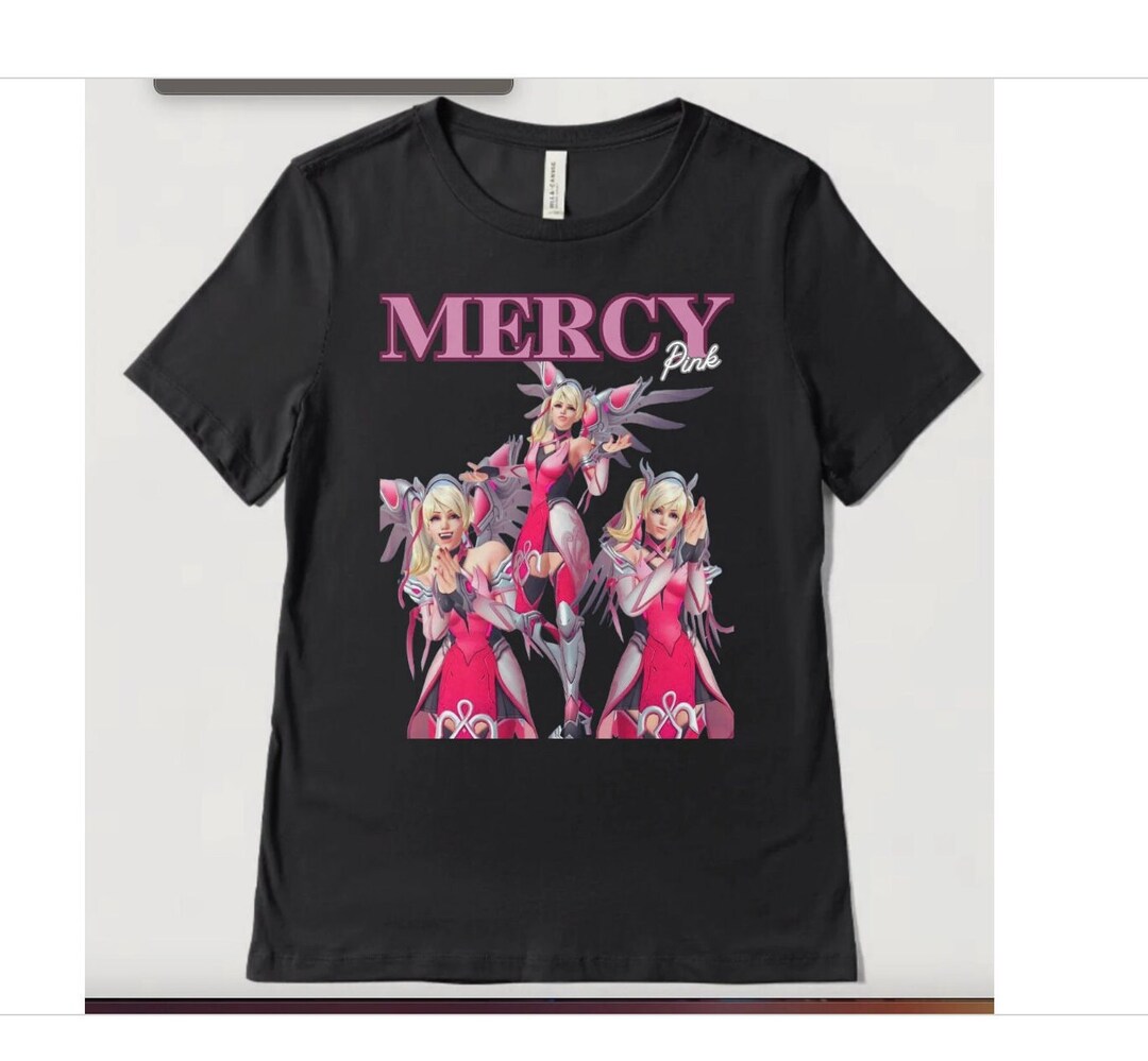 Overwatch Pink Mercy Bootleg Rap Style Tee Template - Etsy