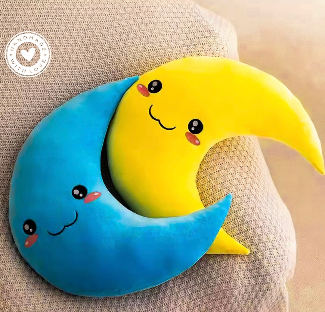 Moon Shaped Plushy Cute Plushy Moon Shaped Pillow Couch Cushions Room ...
