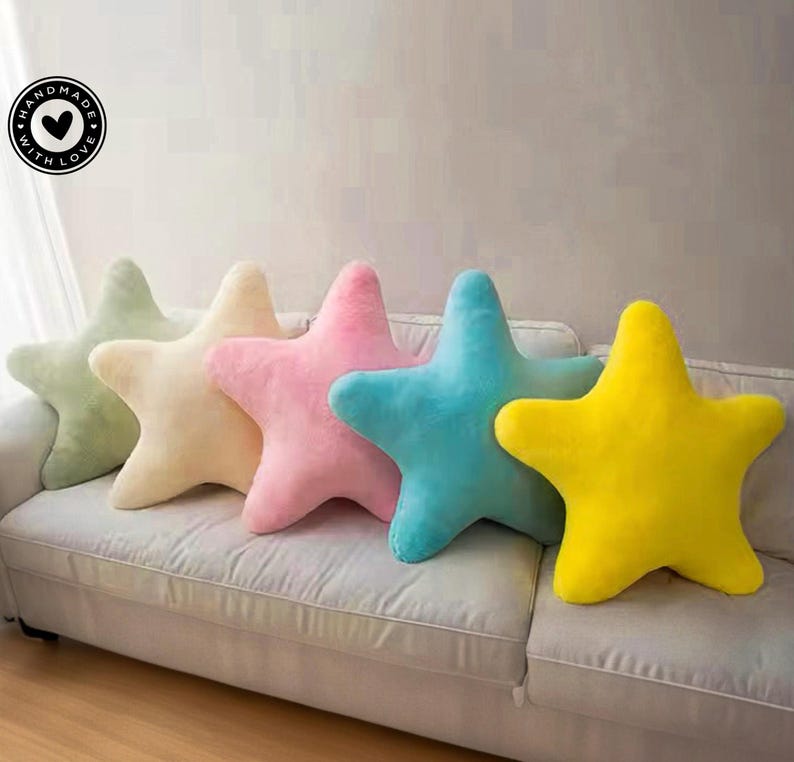 Star Shaped Fluffy Pillow Star Pillows Star Plushy Seat Cushions Room ...