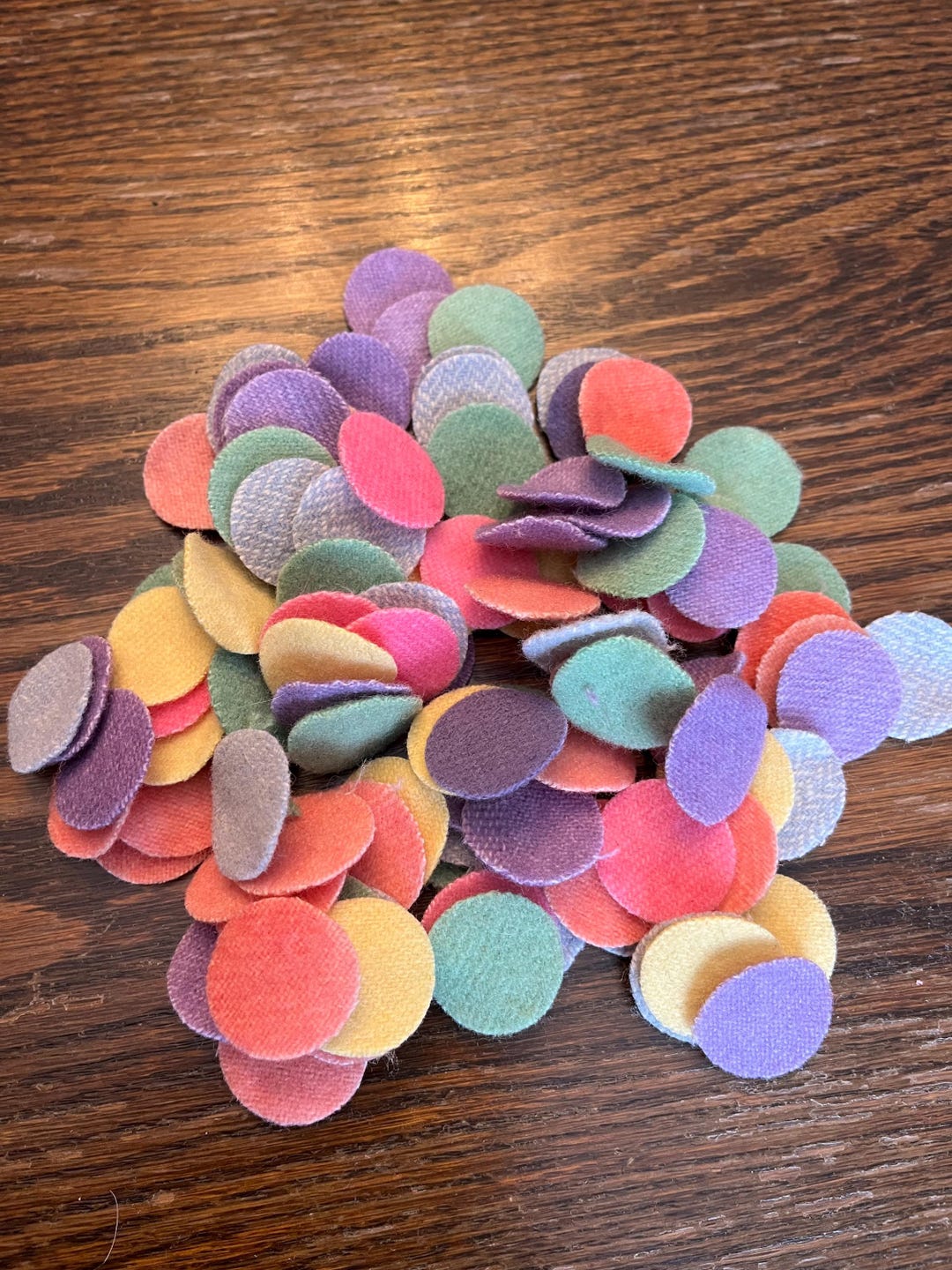 New Wool Pennies Pastel Spring Colors Pink Blue Yellow / 1 Inch ...