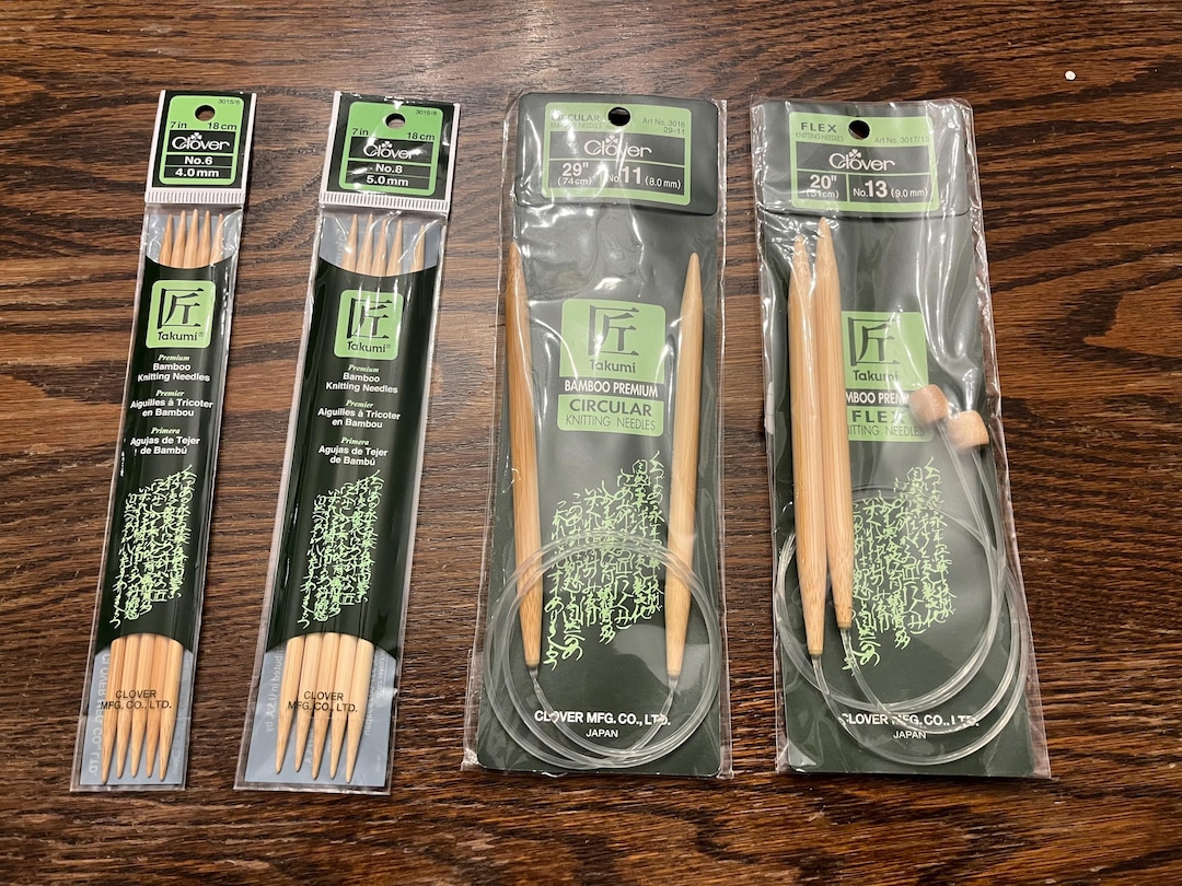 Clover Takumi Bamboo Knitting Needles: Circular & Double Point - Etsy