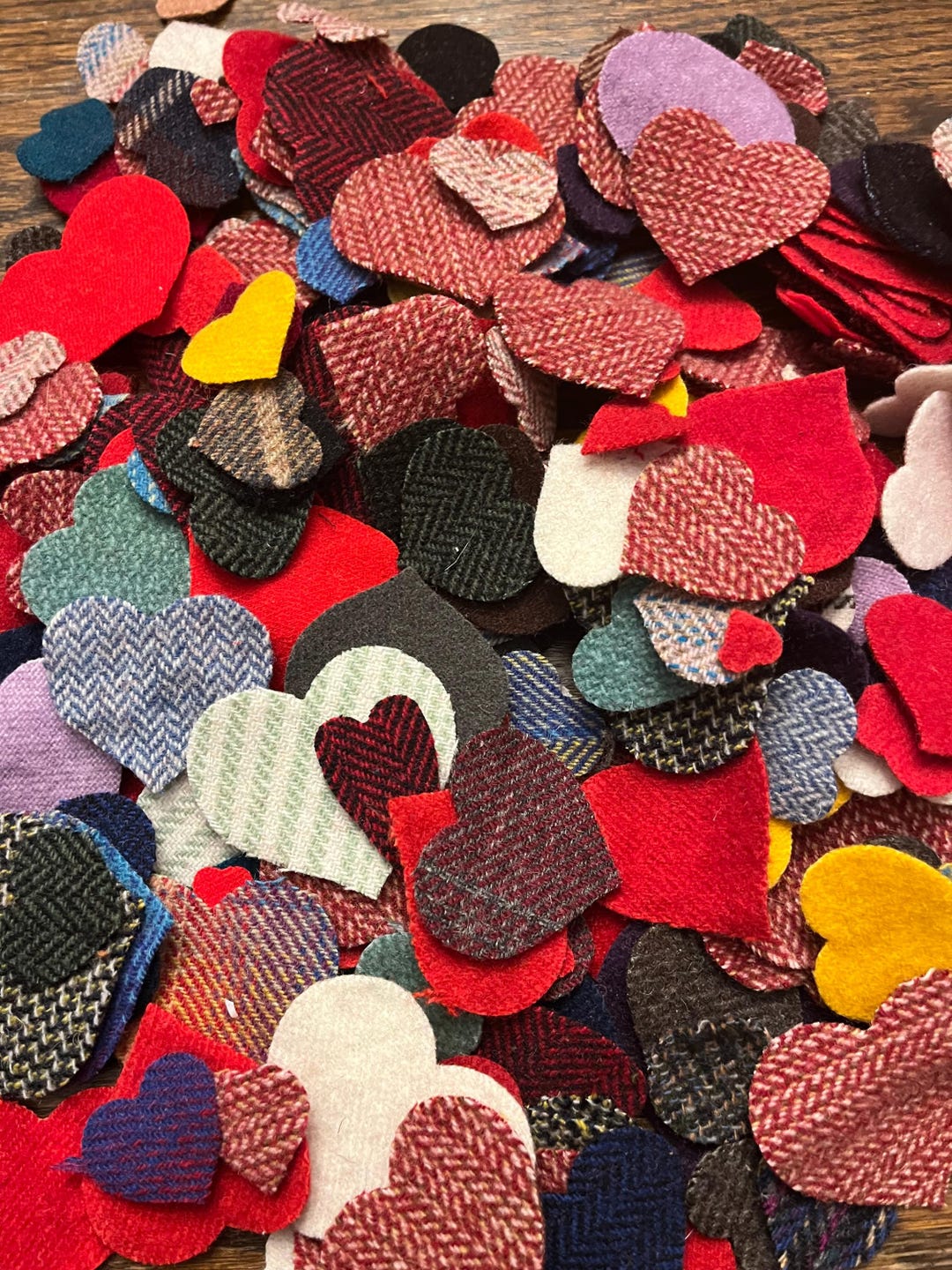 Heart Wool Cut Outs Multi Size and Color Wool Precuts Wool Apliqué ...