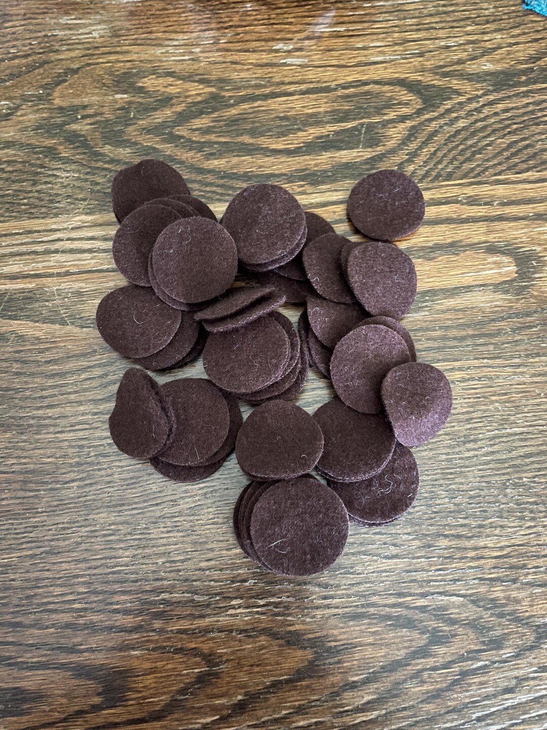 Wool Penny Rug Brown / 1.5 Inch / 50pcs / Pre-cut / Applique/penny Rugs ...