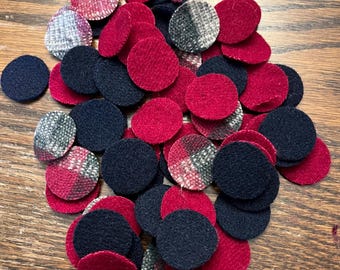 New Wool Pennies Blue Mix / 1 Inch / 100pcs / Pre-cut / Applique/penny ...