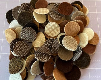 New Wool Pennies Blue Mix / 1 Inch / 100pcs / Pre-cut / Applique/penny ...