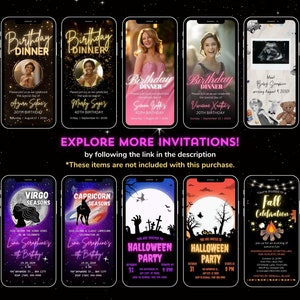 Editable Birthday Dinner Animated Video Invitation, Animated Birthday ...