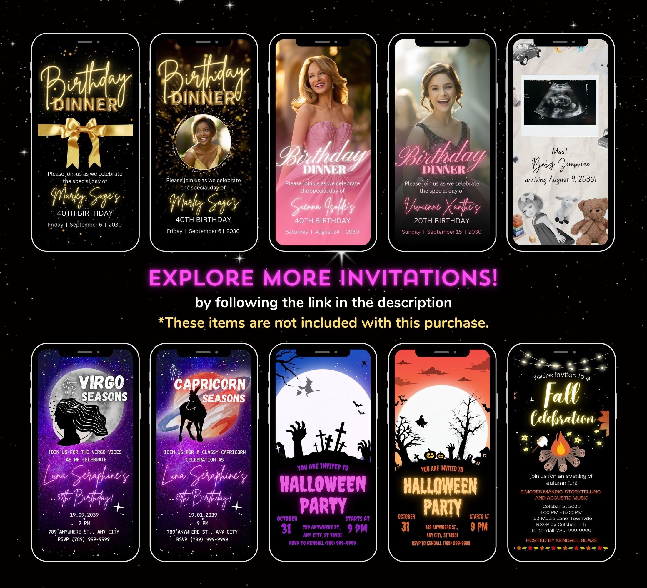 Editable Birthday Dinner Animated Video Invitation, Animated Birthday ...