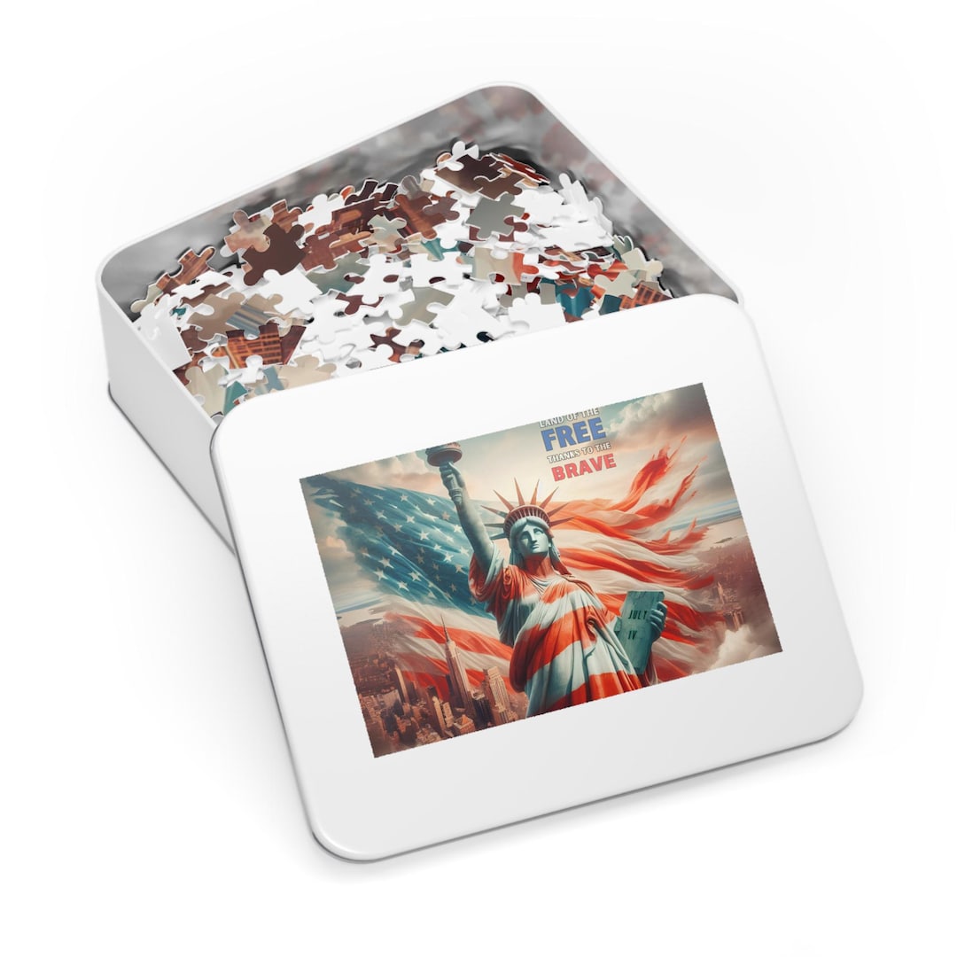 Puzzle 1000 Piece Statue of Liberty Patriotic Puzzle With American Flag ...