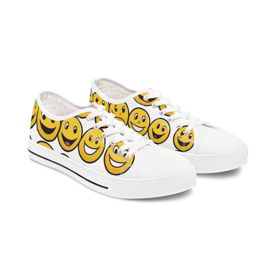 Step Into Joy With These Fun and Stylish Smiley Face Low Top Sneakers ...