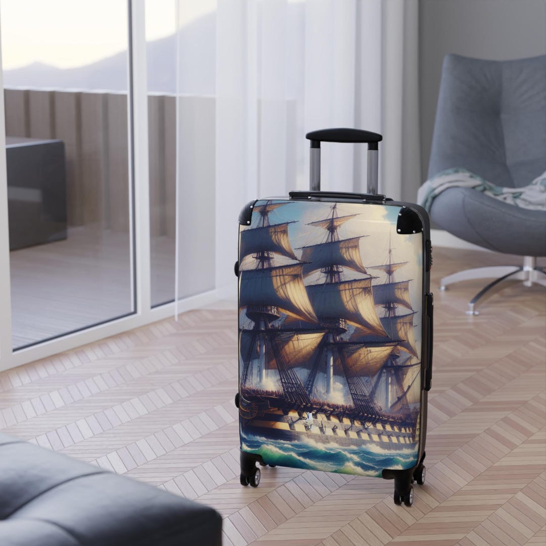 Nautical Adventure Suitcase, Vintage Travel Luggage, Wanderlust ...