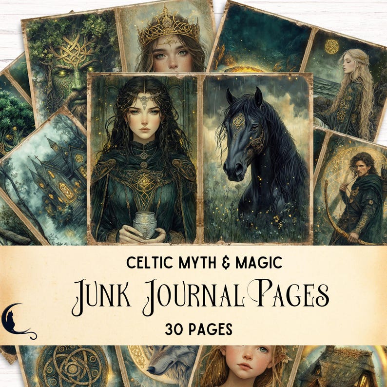Celtic Myth & Magic Junk Journal Kit, Printable Enchanted Forest Lore ...