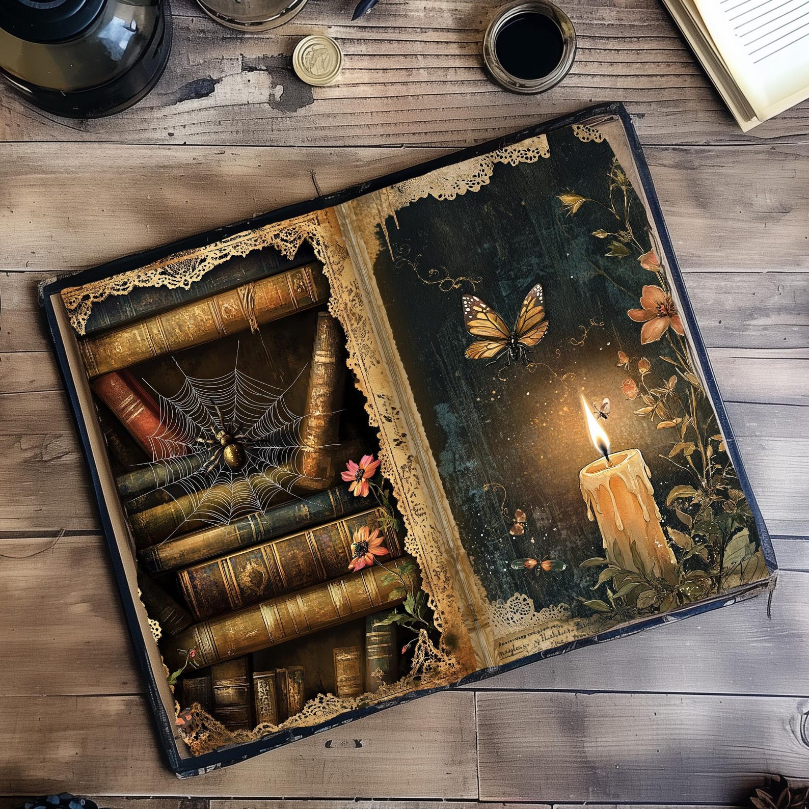 Library of Curiosities Junk Journal Kit, Printable Vintage Insect ...