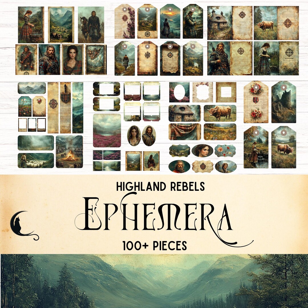 Scotland Junk Journal Ephemera Kit | Printable Ephemera | Scottish ...