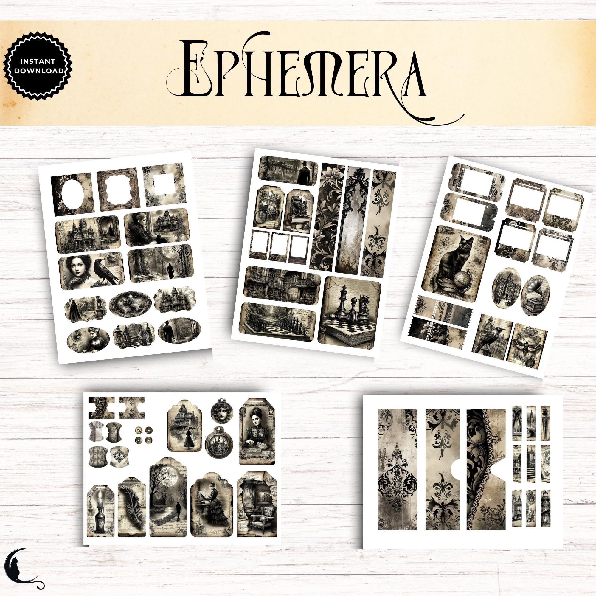 Dark Academia Junk Journal Kit, Printable Pocket Folio, Victorian ...