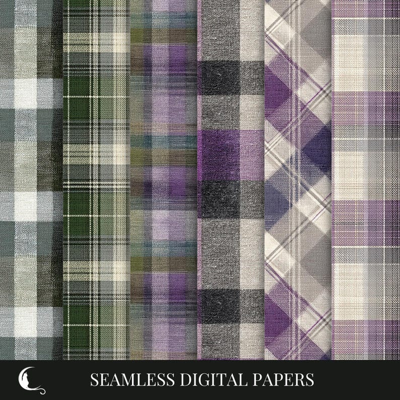 Seamless Tartan Plaid Digital Paper, Printable Patterns for ...